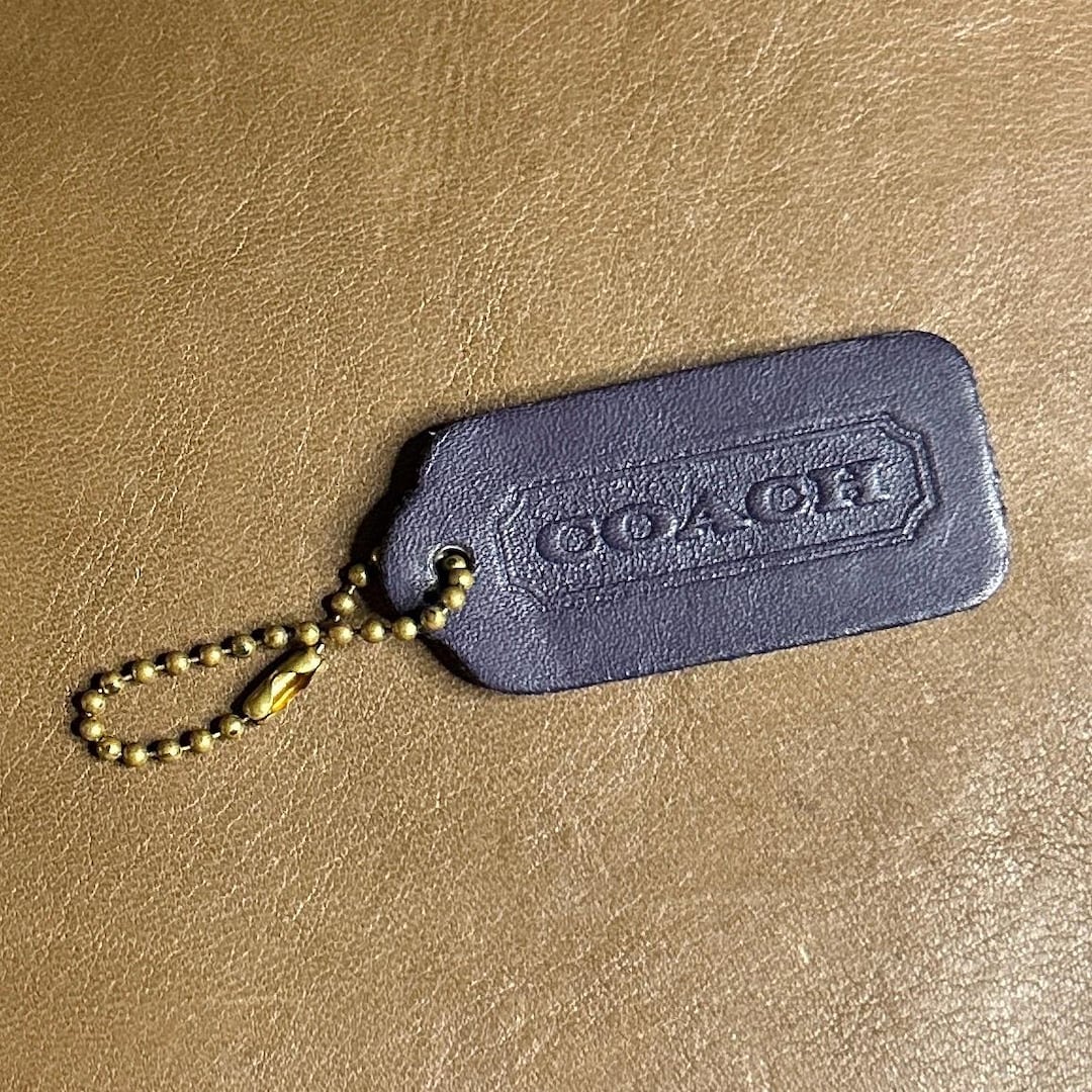 Vintage Coach Ink purple Hang Tag With Brass Ball Chain - Etsy