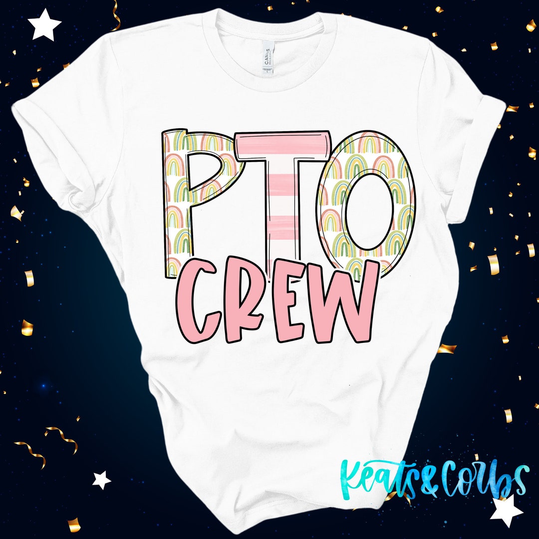 PTO Crew - Rainbow Spring Pink | Digital File | PNG - Etsy