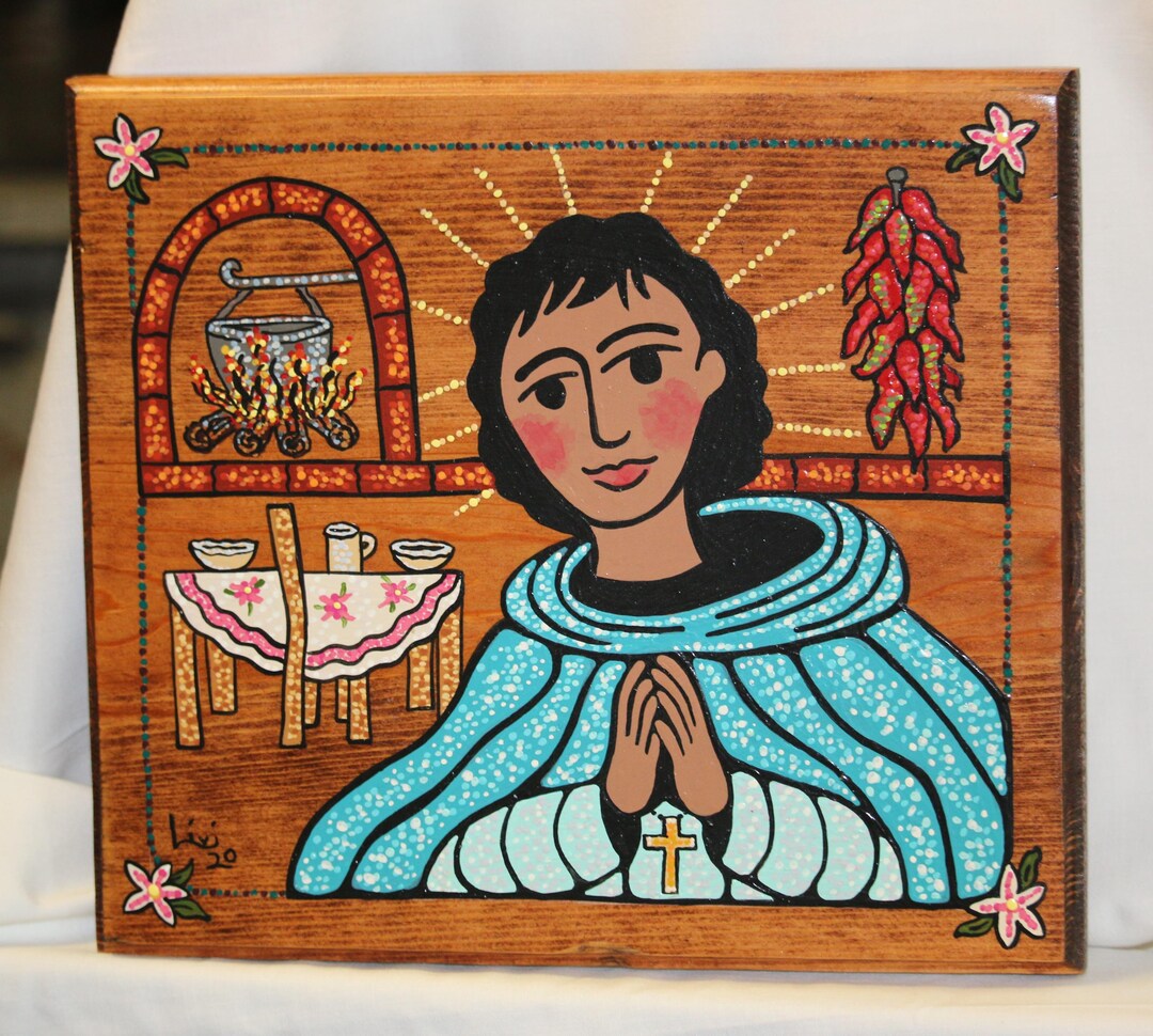 Southwest Handpainted New Mexico Retablo, San Pascual De La Cocina With ...