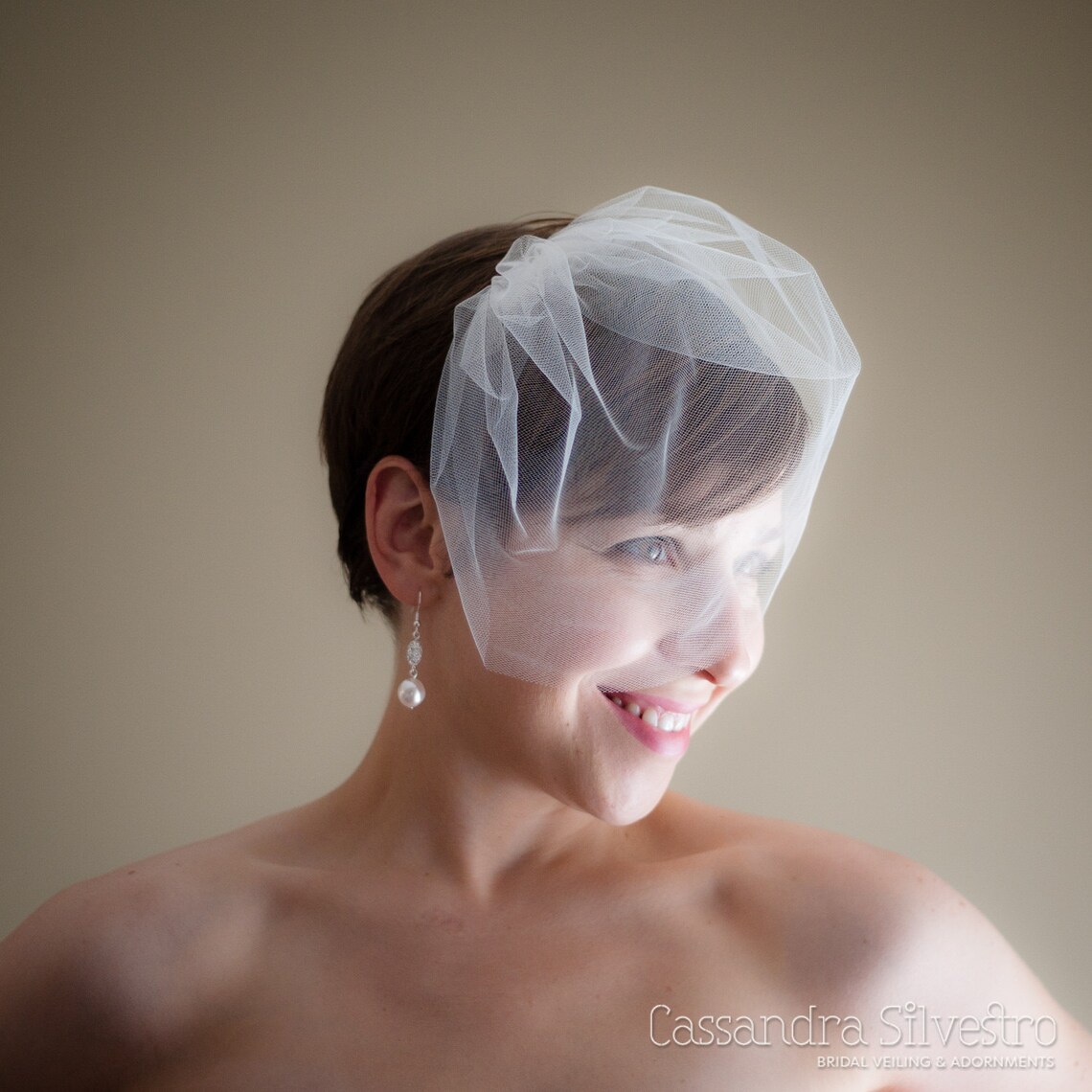 Small Tulle Birdcage Wedding Veil blusher Veil Mini Veil - Etsy