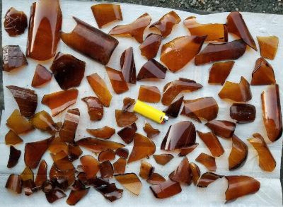 Amber Glass Old Bottle Dump Glass for Art Projects Mosaics - Etsy