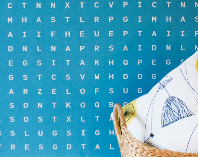 Word Search Wallpaper for Boys or Girls in Blue - Etsy