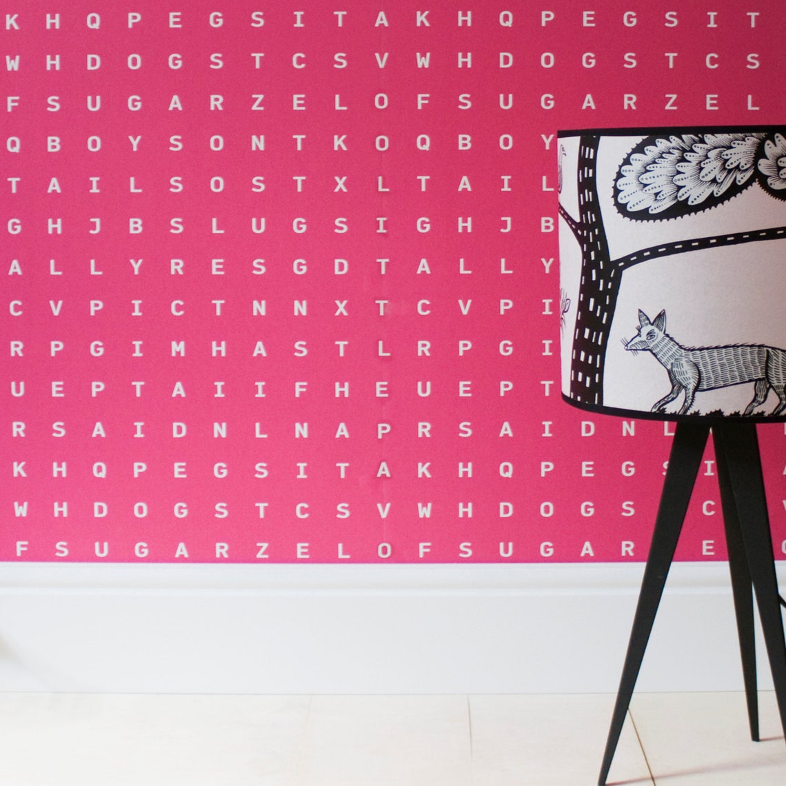 Word Search Wallpaper for Childs Room Pink - Etsy