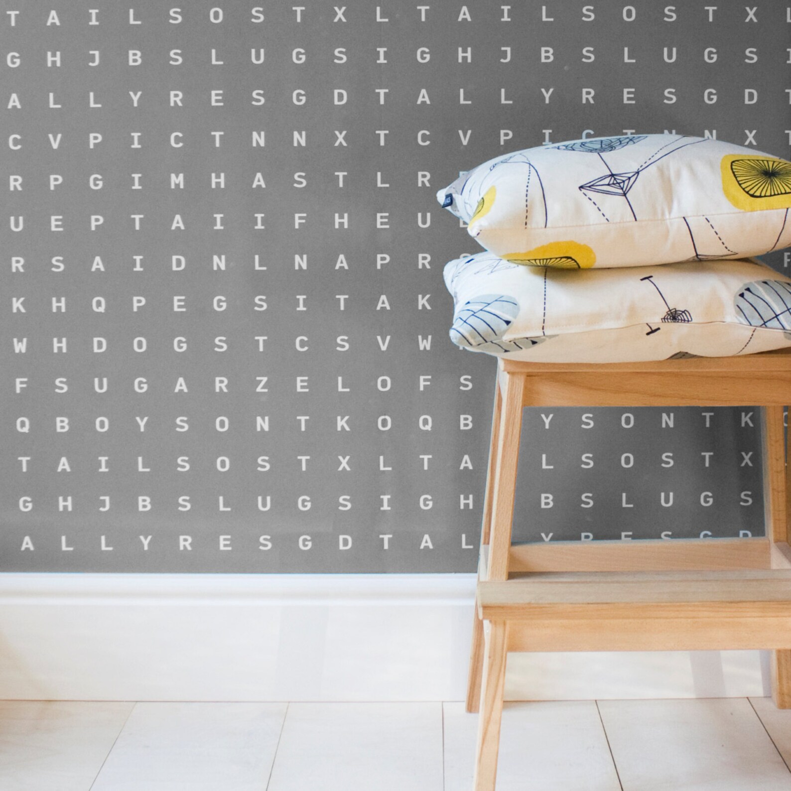 Word Search Wallpaper for Boys or Girls in Grey - Etsy UK