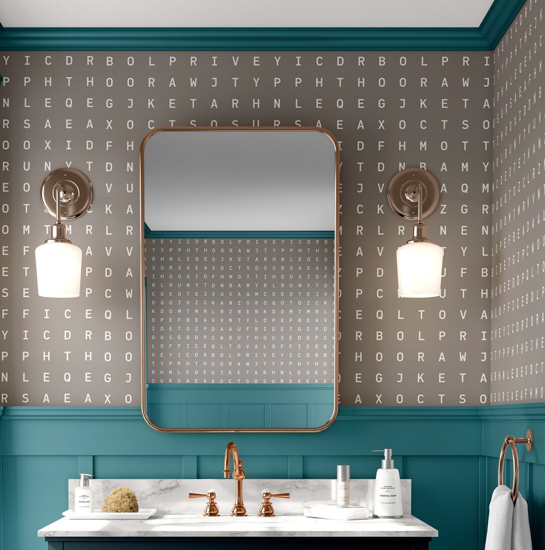 Bathroom Word Search Wallpaper Last 2 Rolls - Etsy