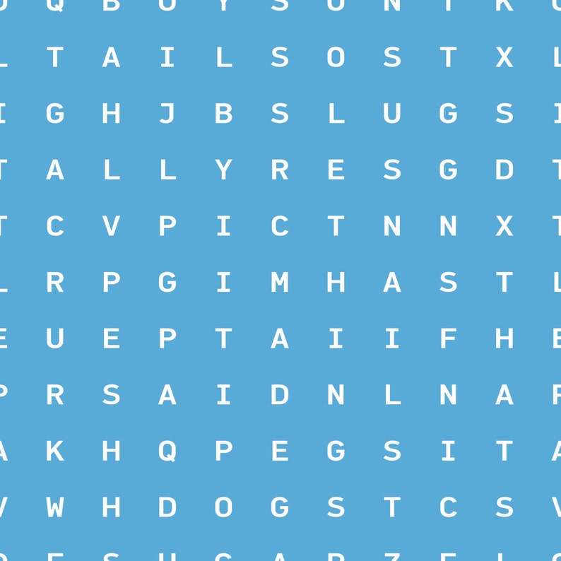 Word Search Wallpaper for Boys or Girls in Blue - Etsy