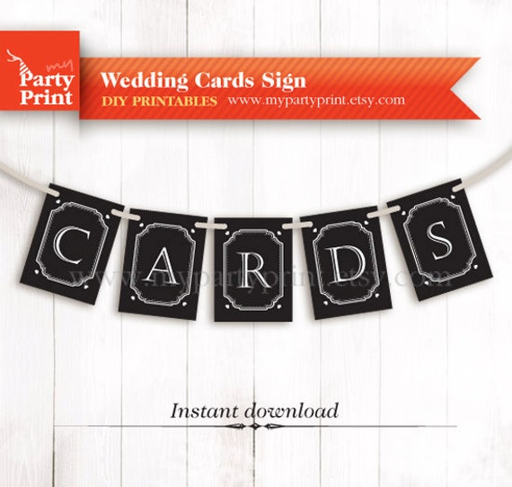Printable Wedding Cards Banner Sign / Wedding Cards & Gifts Sign ...