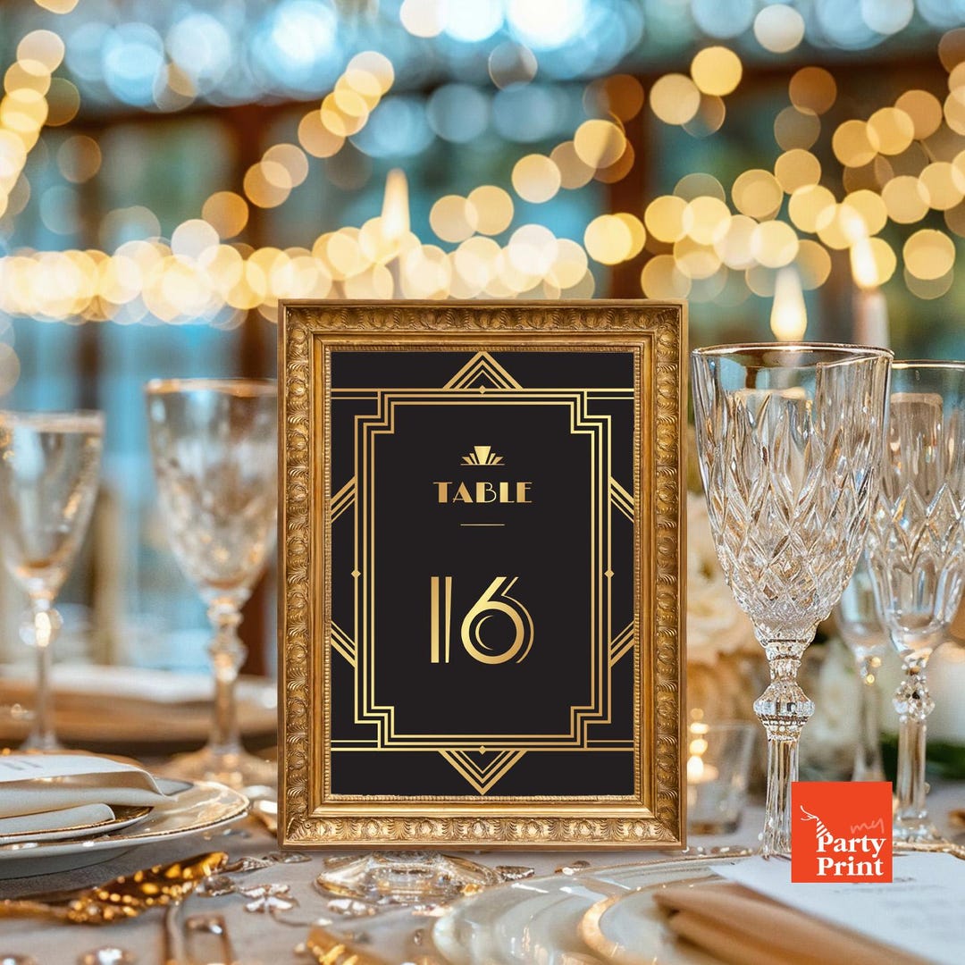 Art Deco Table Numbers: 1920s Gatsby Theme (digital Download) - TN_G2 ...