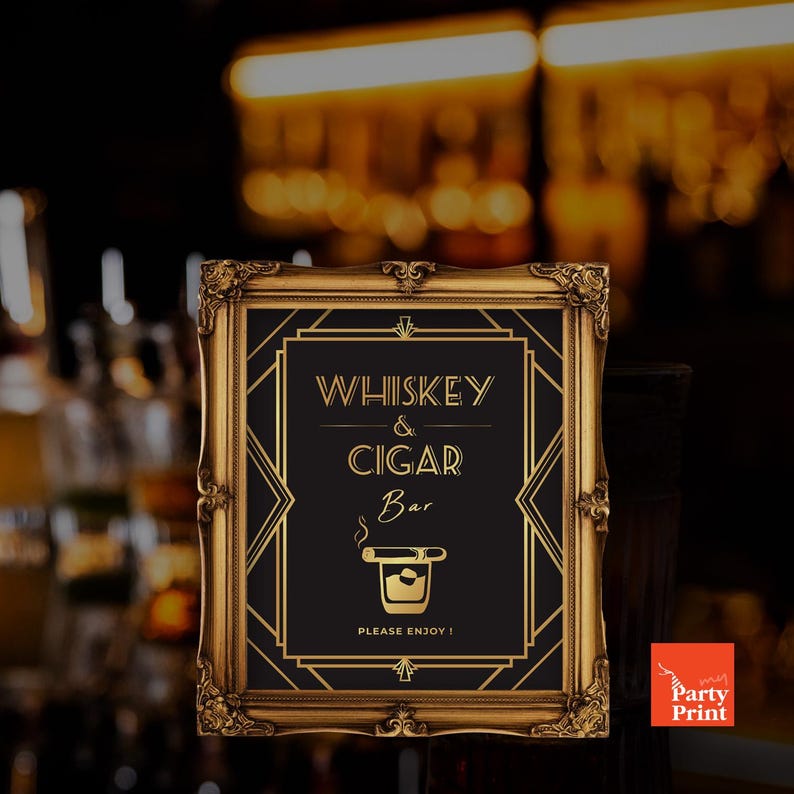 Great Gatsby 1920s Party Signs | Art Deco Party Signs | Speakeasy ...