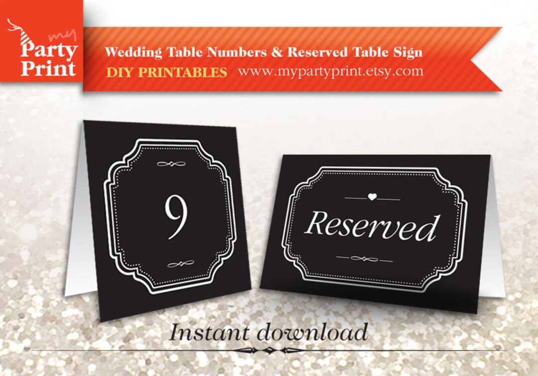 Printable Table Number Wedding / Table Card / Table Number Tent / Table ...