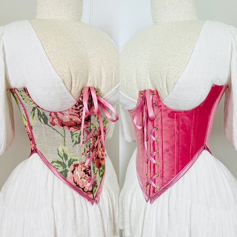Pink Black Corset - Etsy