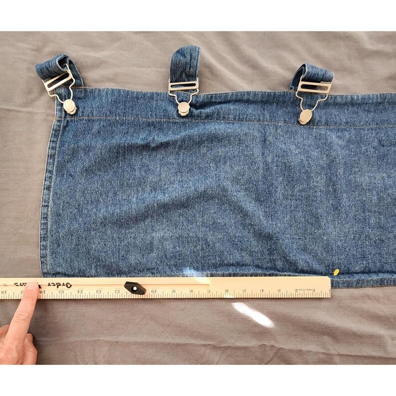 Denim Curtain Valance Panel Overall Tab Top Rustic Farmhouse Decor ...