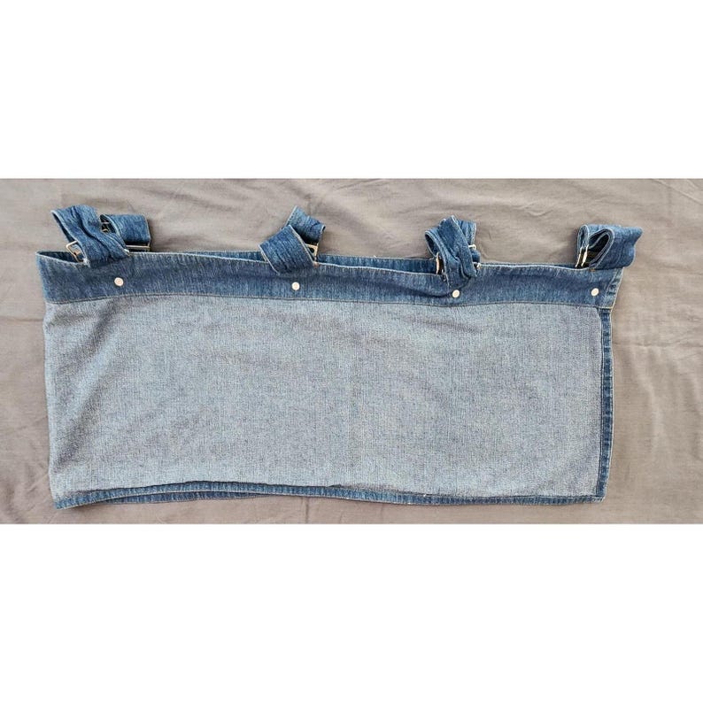 Denim Curtain Valance Panel Overall Tab Top Rustic Farmhouse Decor ...