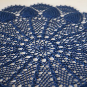 Blue Crochet Doily, 50 Cm, Texture Doily, Tablecloth, Center Piece ...
