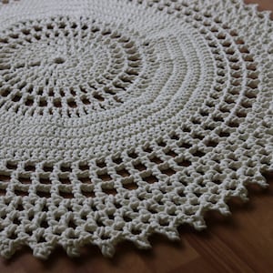 Round Crochet Rug 43” 100% Cotton, Cord, Rug, Carpet, Home, Decor ...