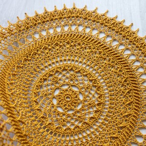 Golden Crochet Doily, 36 Cm, Alysia Doily, Designed by Patricia ...