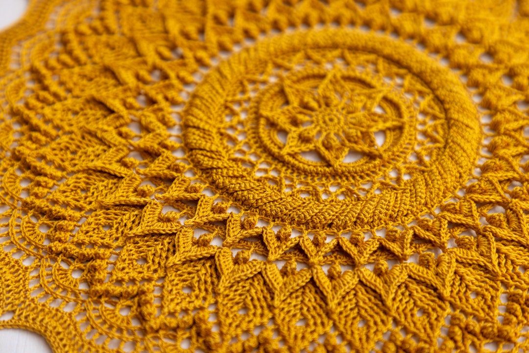 Gold Crochet Doily Edith, Designed by Grace Fearon, 36 Cm, Textured ...