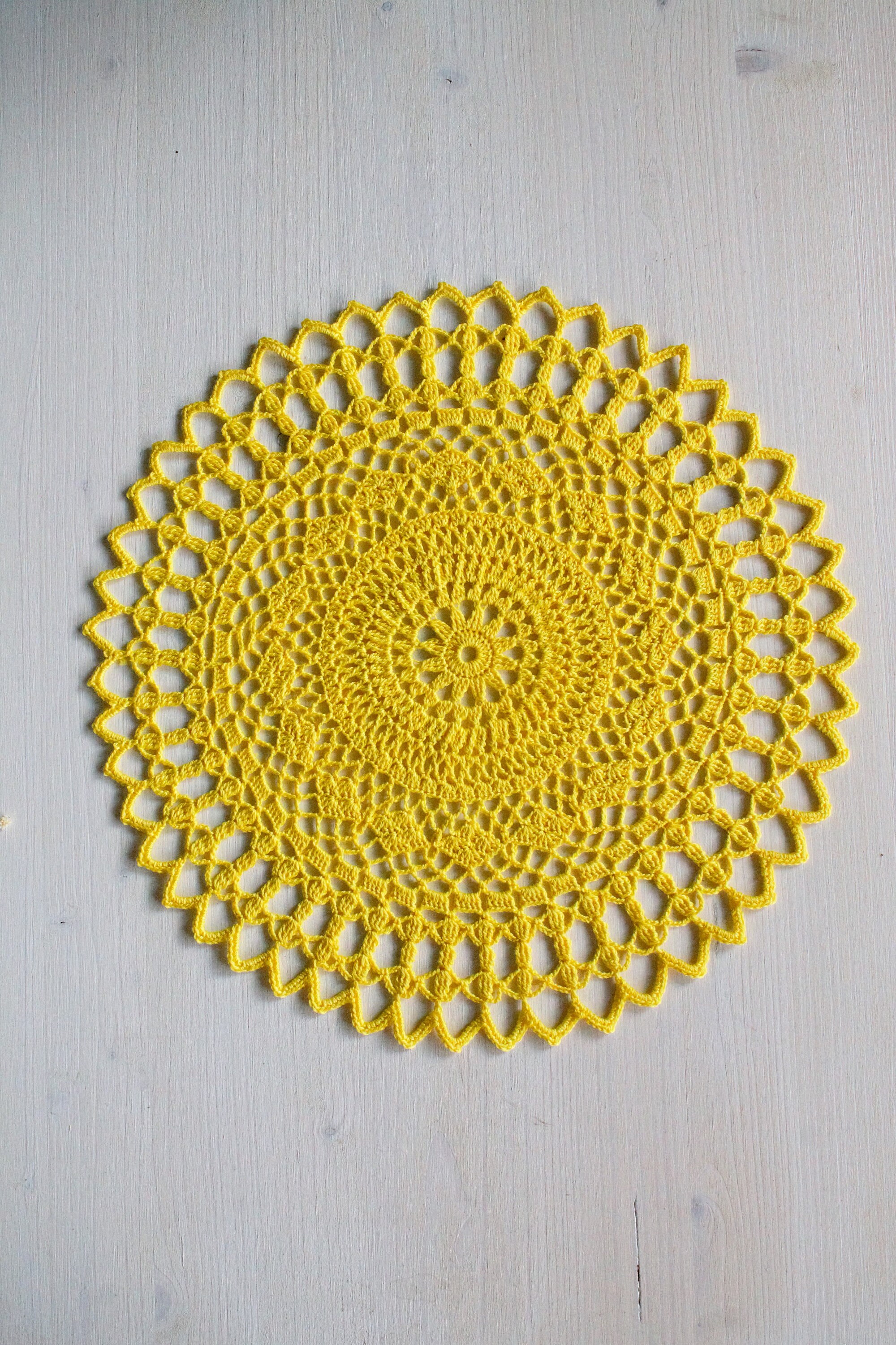Crochet Yellow Doily 11” 29 Cm - Etsy