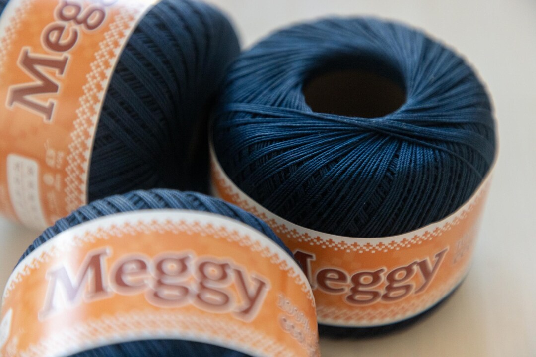 Blue Cotton Crochet Thread Meggy, Size 10 Thread, Czech, Yarn, Doily ...