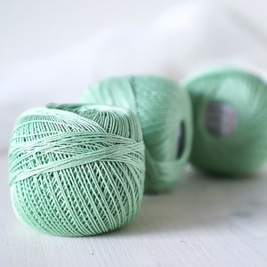 Green Crochet Thread, Snehurka, Czech Made, Cotton Thread, Doily Thread ...