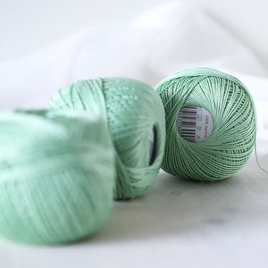 Green Crochet Thread, Snehurka, Czech Made, Cotton Thread, Doily Thread ...