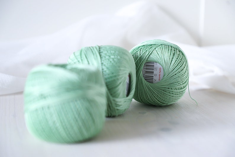 Green Crochet Thread Snehurka Czech Made Cotton Thread - Etsy