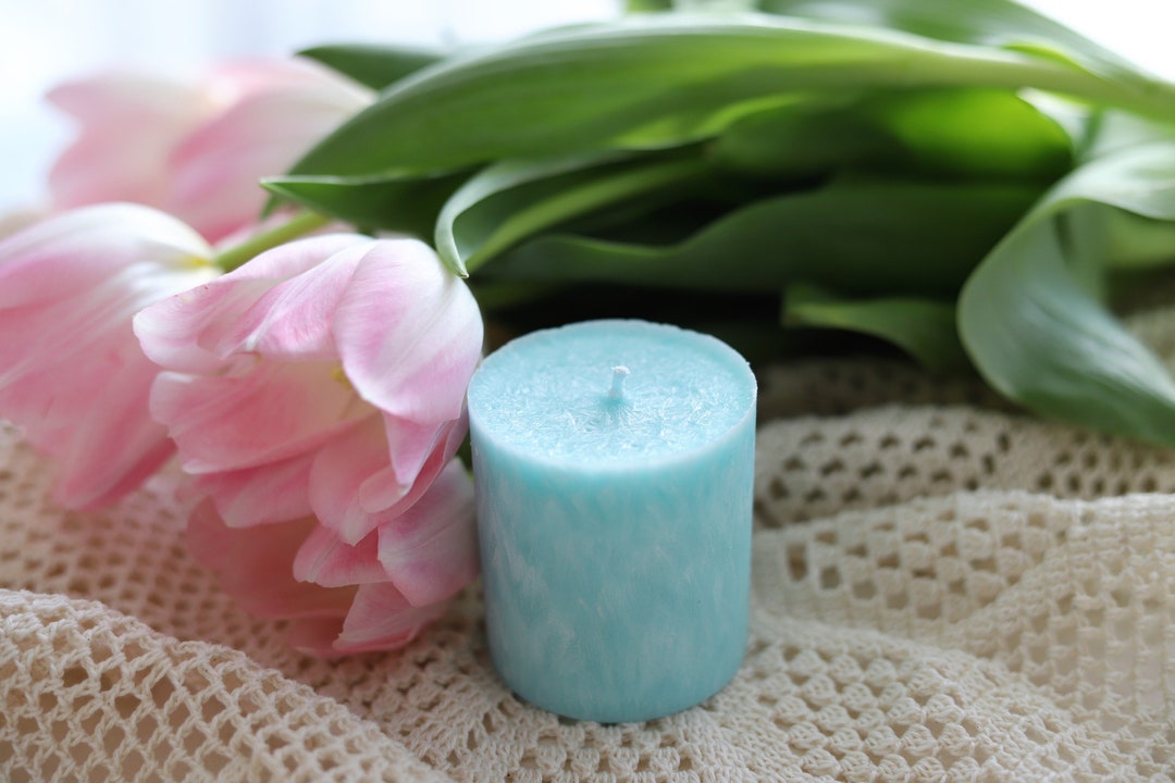 Beautiful Blue Candle With Crystallic Structure, Old Time Flavor - Etsy