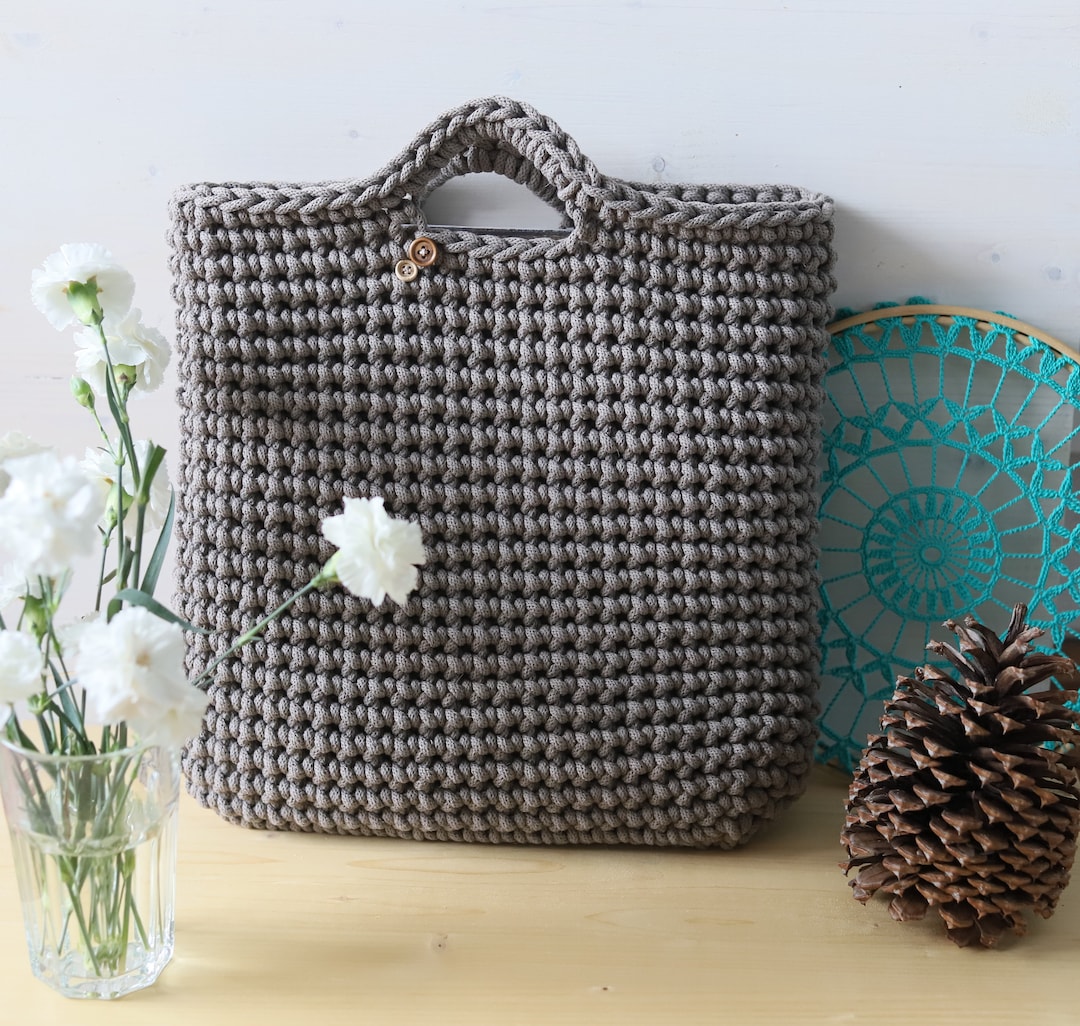 Crochet Bag, Tote, Rope Bag, Knitted Bag, Handbag, Crochet Handbag ...
