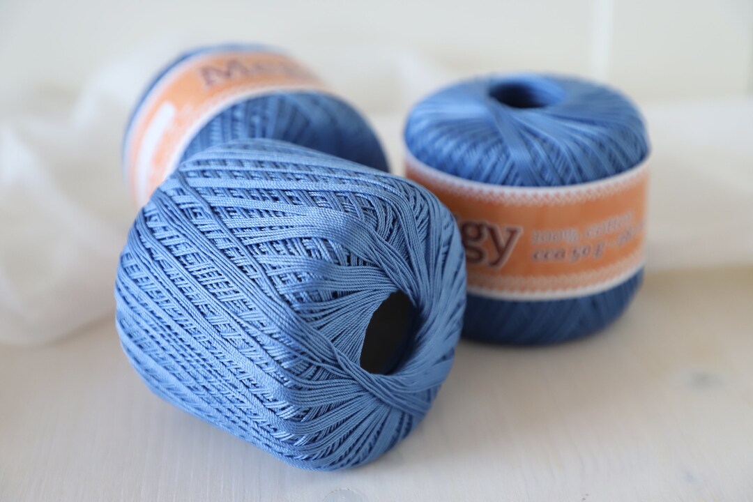 Royal Blue Cotton Crochet Thread Meggy, Size 10 Thread, Czech, Yarn ...
