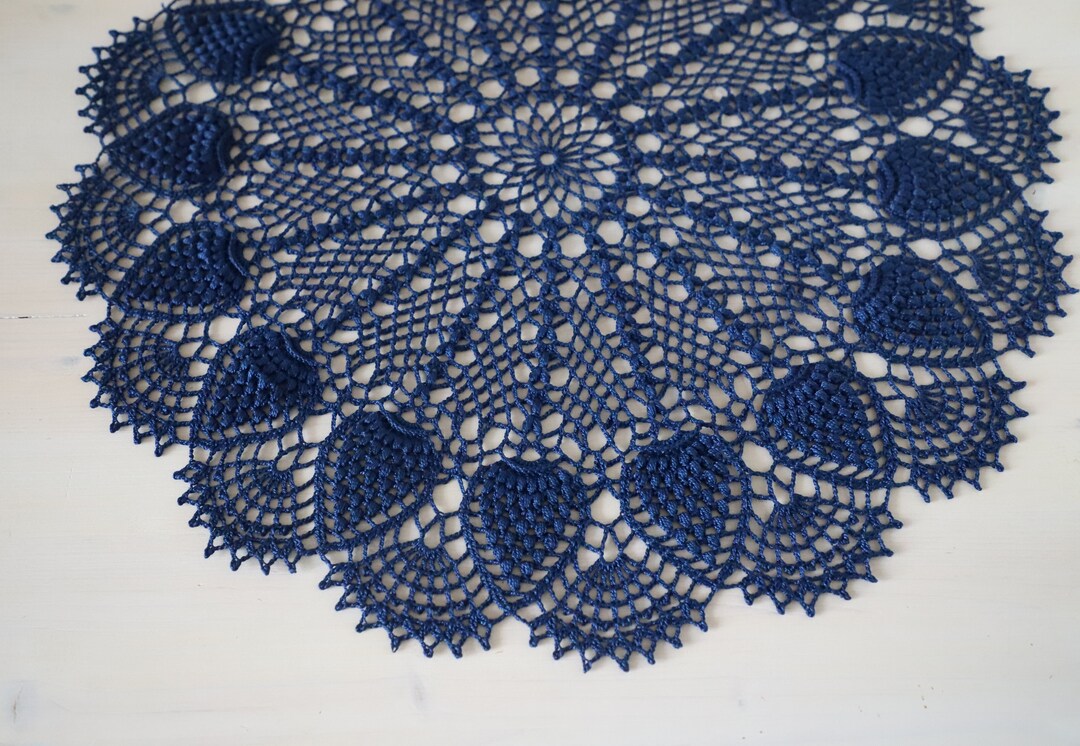 Blue Crochet Doily, 50 Cm, Texture Doily, Tablecloth, Center Piece ...