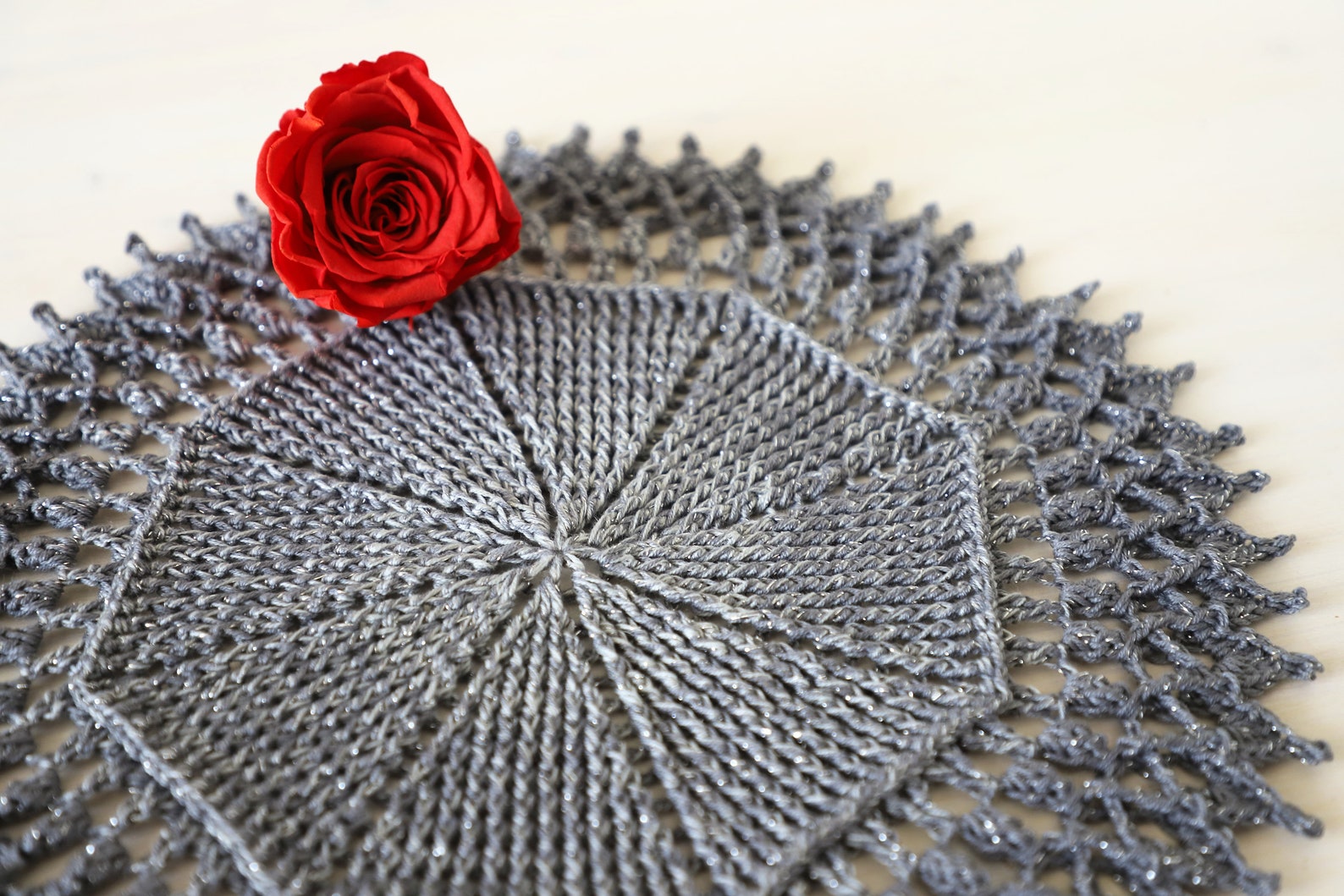 Gray Textured Doily Susie Designed by Irina Maleeva Iriskabeat - Etsy