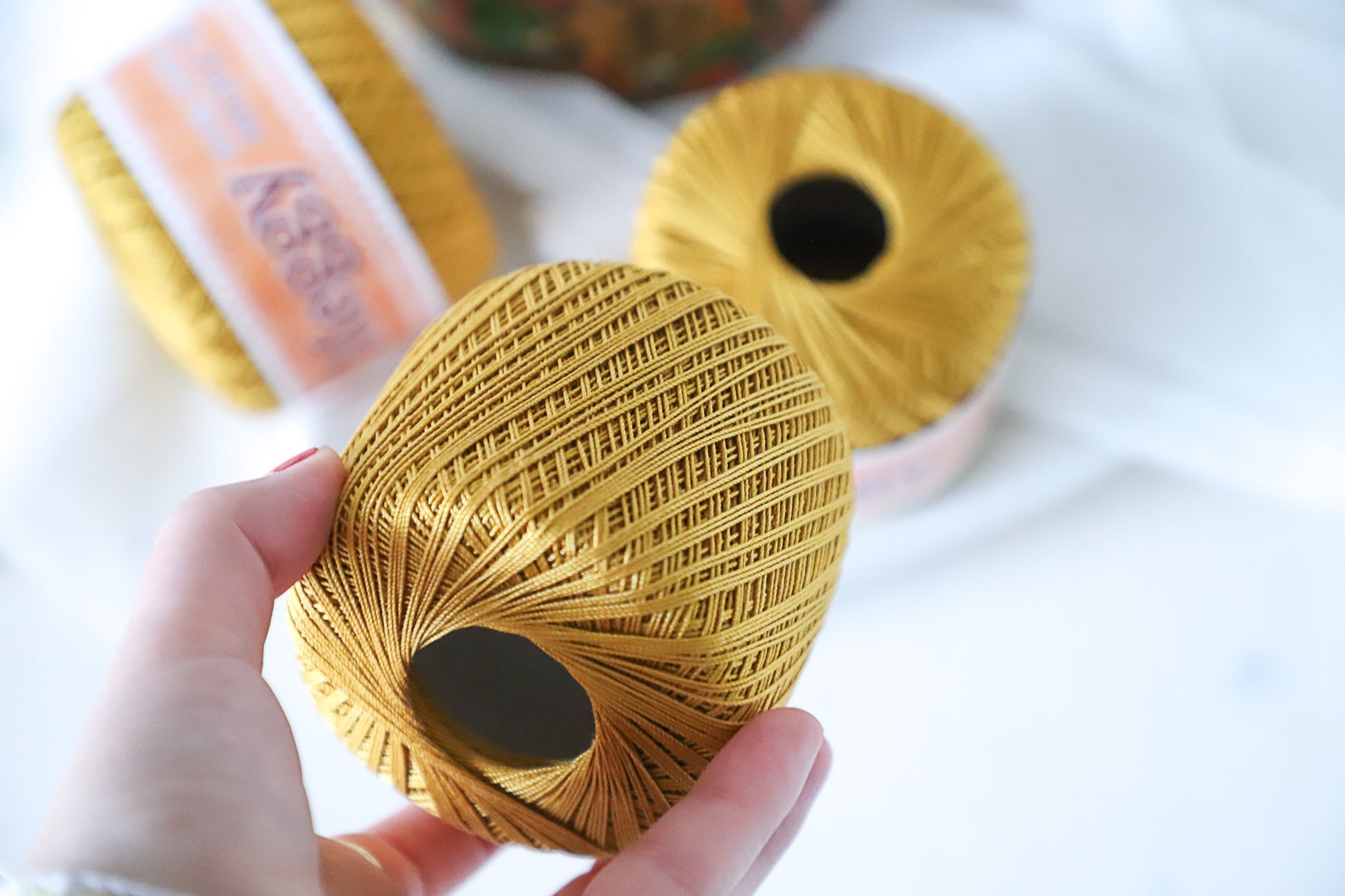 Golden Cotton Crochet Thread Meggy Gold Yarn Doily - Etsy