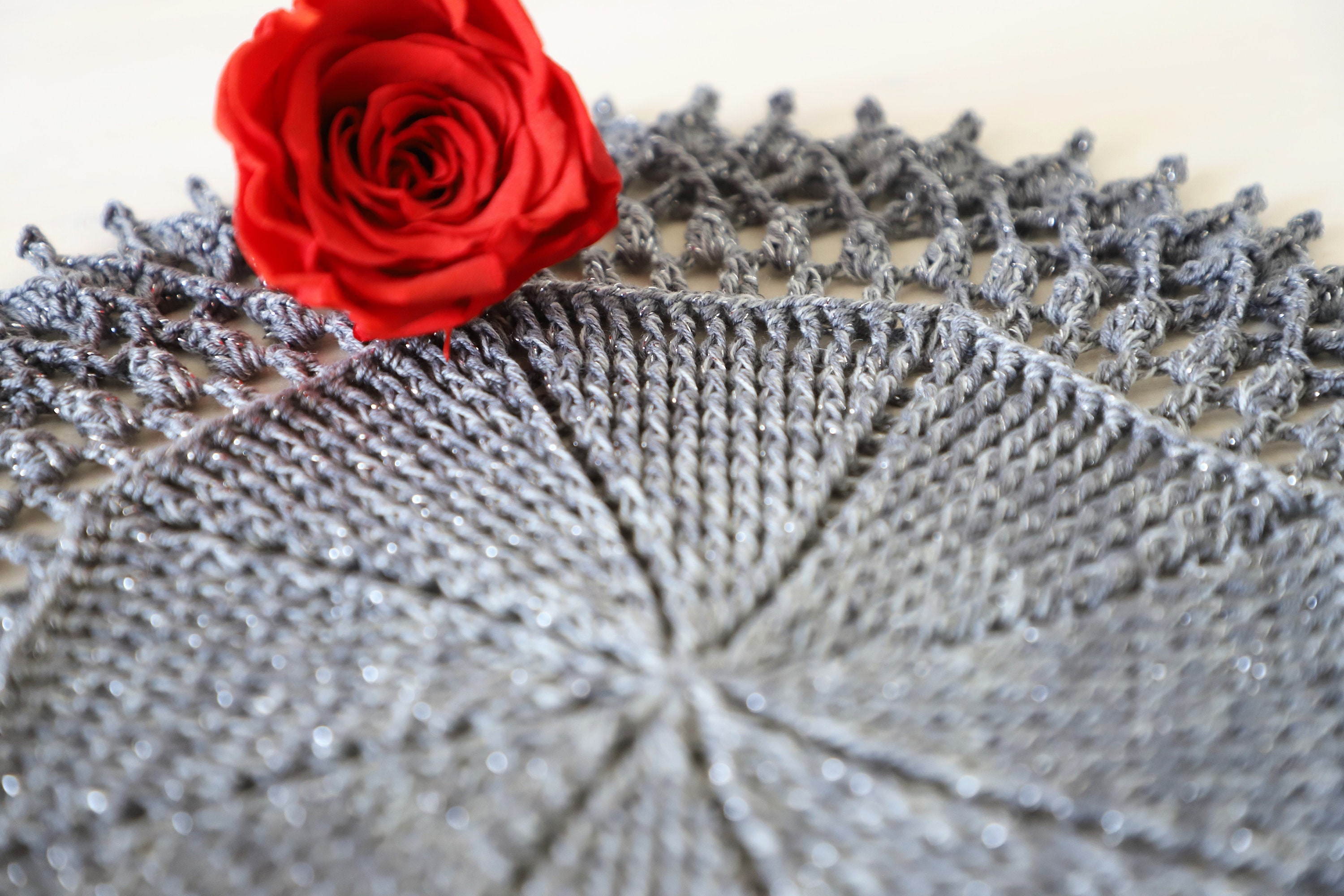 Gray textured doily Susie designed by Irina Maleeva iriskabeat | Etsy