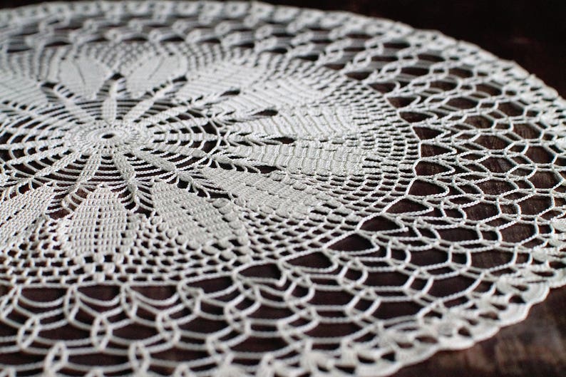 Large Ivory Doily 24 60 Cm - Etsy