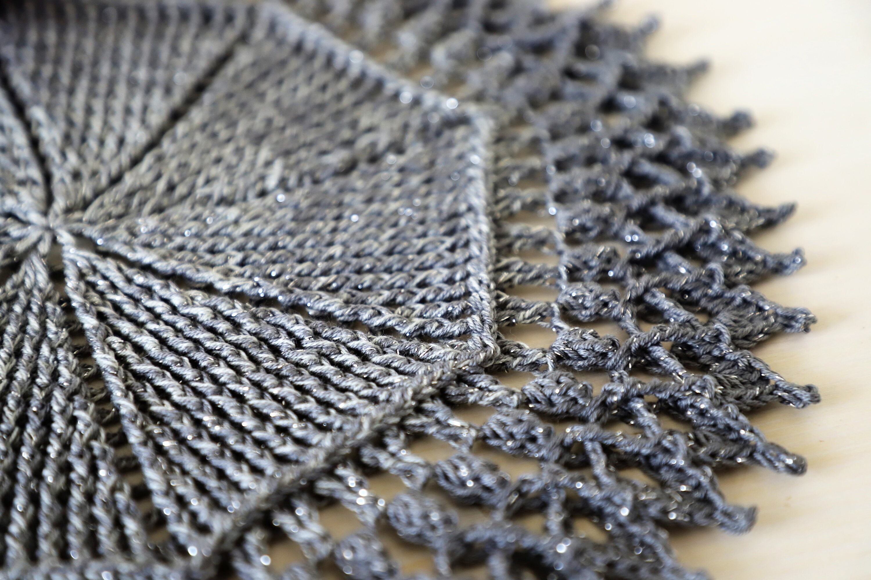 Gray textured doily Susie designed by Irina Maleeva iriskabeat | Etsy