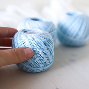 Blue and White Crochet Thread, Snehurka Ombre, Cotton Thread, Doily ...