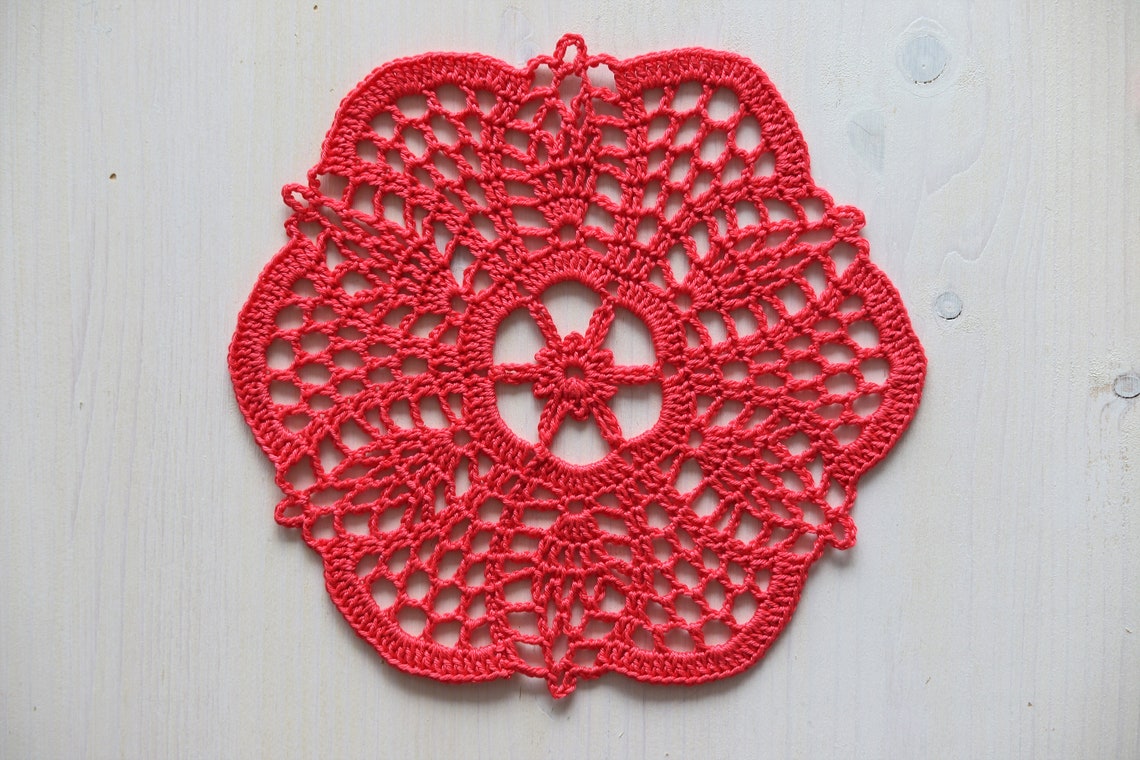 Small Crochet Doily 7 In 17 Cm | Etsy