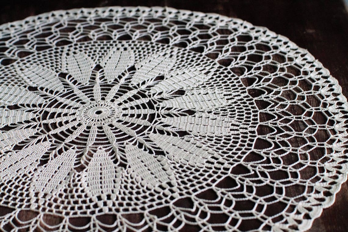 Large Ivory Doily 24 60 Cm - Etsy