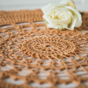 Golden Crochet Doily With Textured Elements, Felicita - Etsy