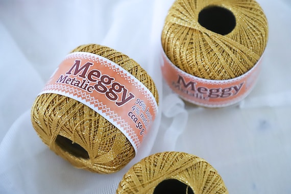 doily thread blanket thread Christmas colors 50 g yarn gold thread ...