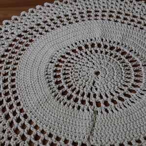 Round Crochet Rug 43” 100% Cotton, Cord, Rug, Carpet, Home, Decor ...