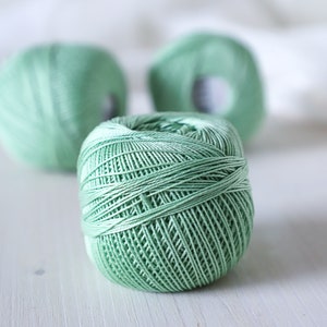 Green Crochet Thread, Snehurka, Czech Made, Cotton Thread, Doily Thread ...
