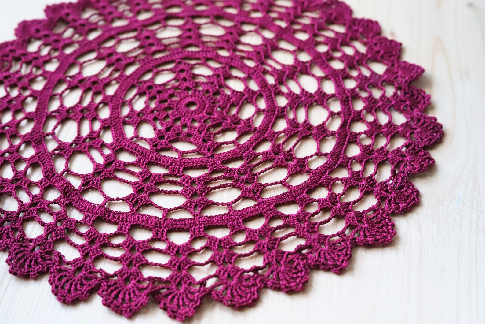 Dark red doilies 2 sizes available crochet doily crochet | Etsy