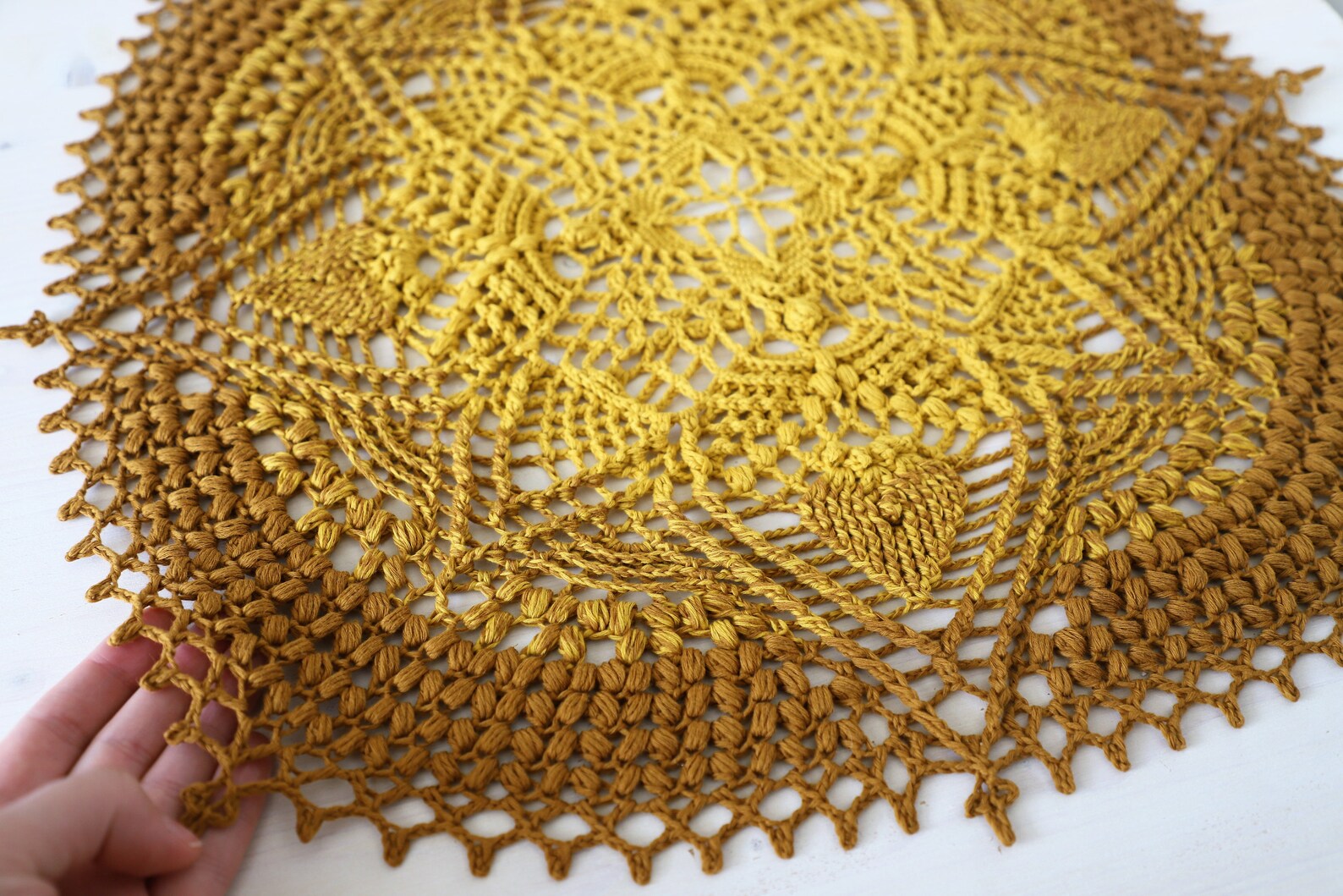 Betty doily square textured doily designed by Olga Shalaeva | Etsy