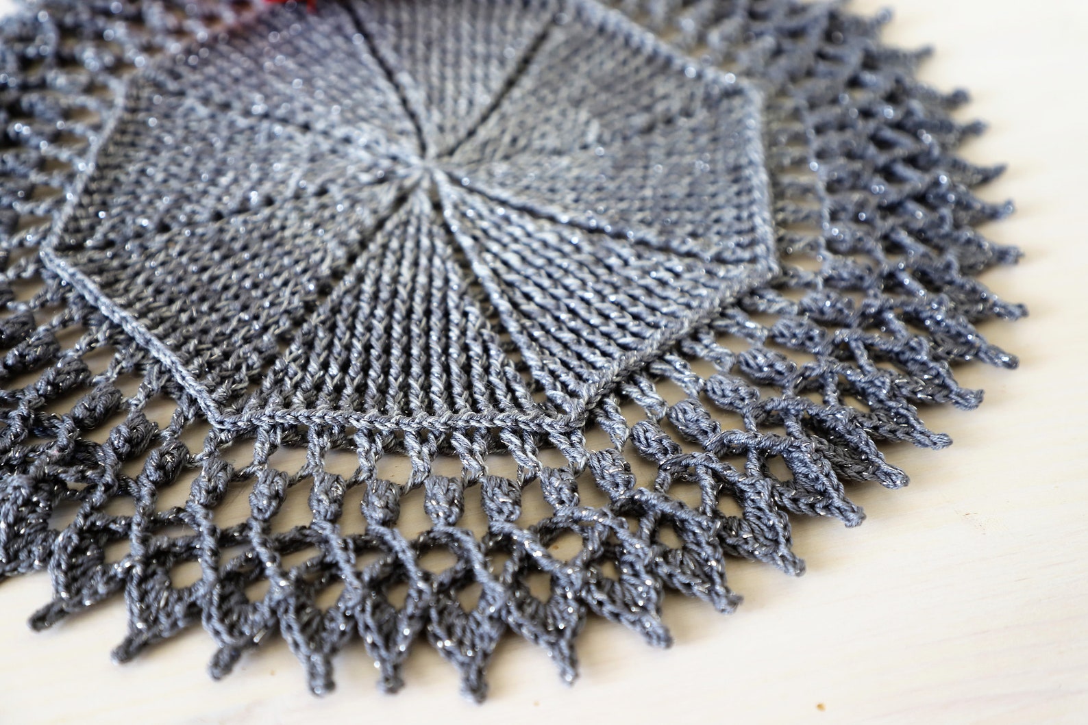 Gray textured doily Susie designed by Irina Maleeva iriskabeat | Etsy