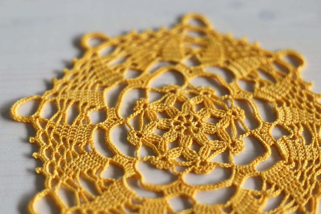 Small Yellow Doily 8” 20 Cm, Wedding, Bride, Decor, Interior, Fashion ...