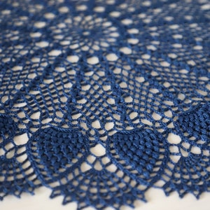 Blue Crochet Doily, 50 Cm, Texture Doily, Tablecloth, Center Piece ...