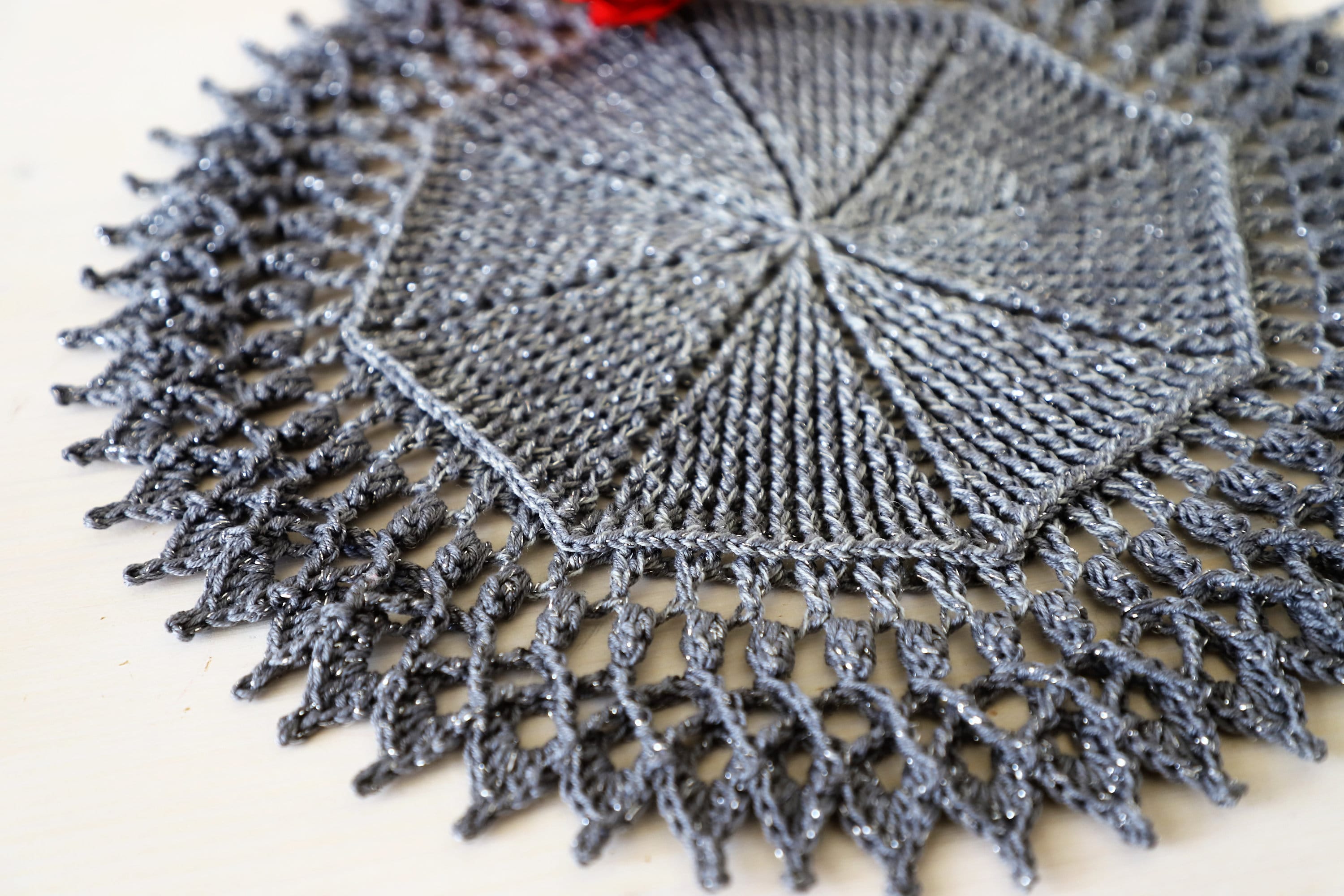 Gray textured doily Susie designed by Irina Maleeva iriskabeat | Etsy