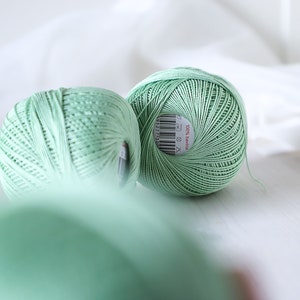 Green Crochet Thread, Snehurka, Czech Made, Cotton Thread, Doily Thread ...