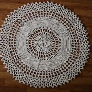 Round Crochet Rug 43” 100% Cotton, Cord, Rug, Carpet, Home, Decor ...